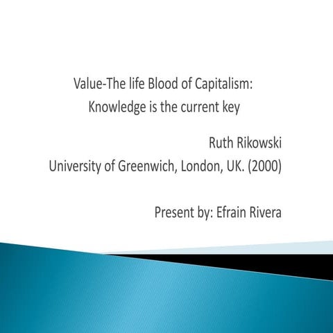 Value The Life Blood Of Capitalism | PPTX