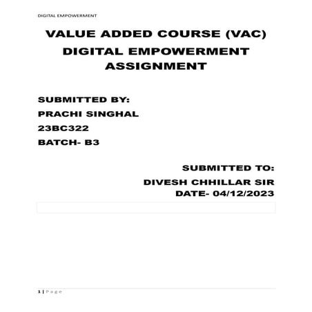 Value Added Course Pdf