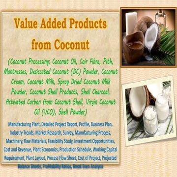 Value Added Products from Coconut (Coconut Processing: Coconut Oil ...
