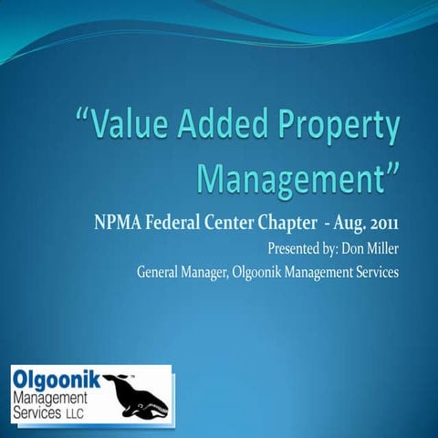 Value added property management | PPTX | Financial Regulation | Economy