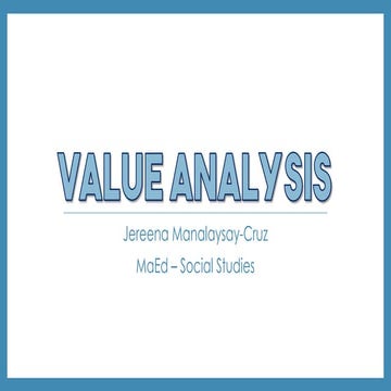 Value Analysis | PDF | Business Operations | Business
