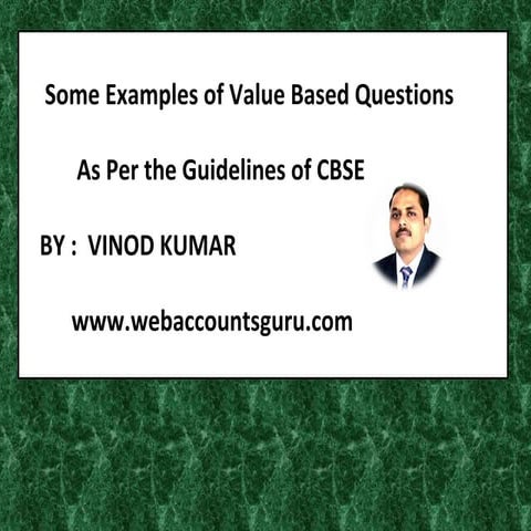 Value based questions | PPT