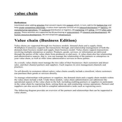 Value chain | DOCX
