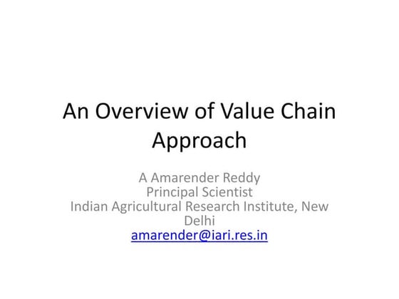 Agricultural value chain analysis | PPT