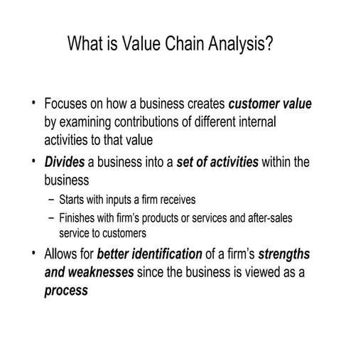 Value Chain concept explained that used in industry | PPT