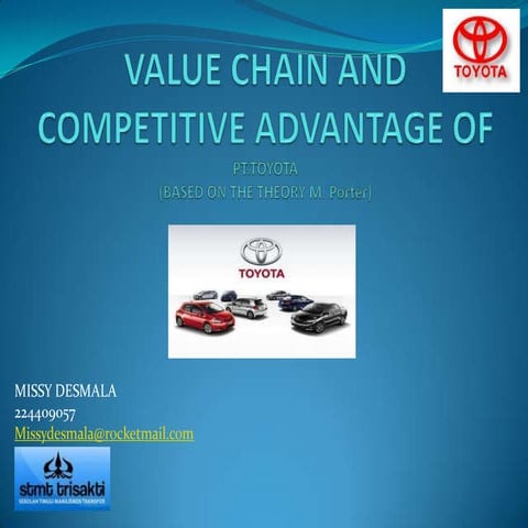 Value chain and competitive advantage of pt toyota ppt (task) | PPTX