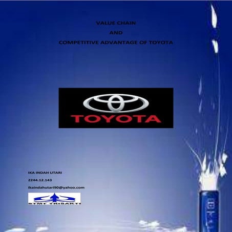 Value chain and competitive advantage of toyota | DOCX
