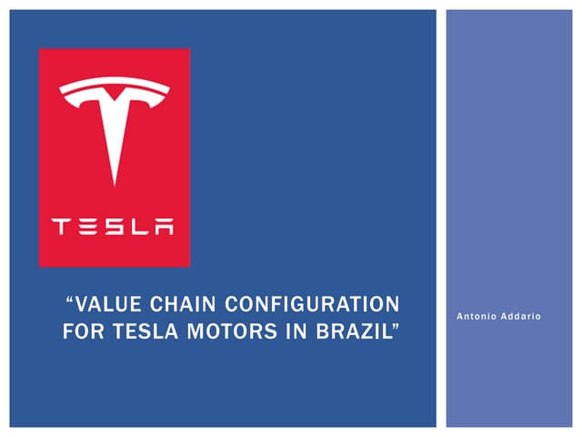 Tesla Motors Introduction Into INDIA | PPTX