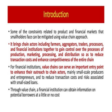 Value chain Financing.pptxjfjffjfjcjfjfju | PPTX | Business Loans ...