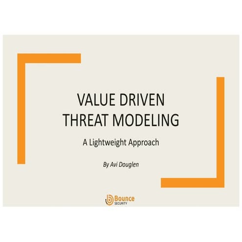 Synopsys Security Event Israel Presentation Value Driven Threat Modeling Pdf