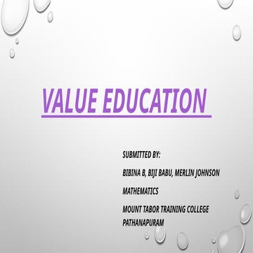 Value education - Self discipline and the maintenance of class | PPTX