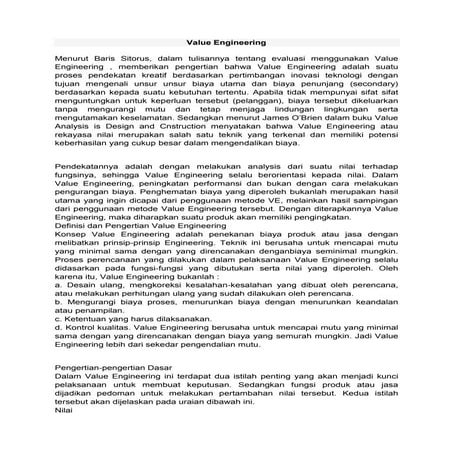 Value engineering | DOCX