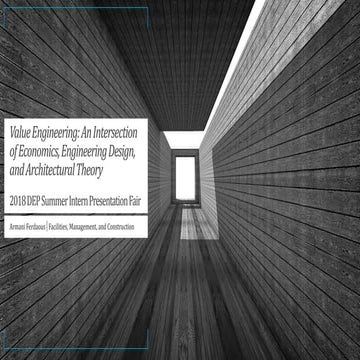 Value Engineering: An Intersection of Economics, Engineering Design ...