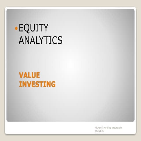 Value investing | PDF | Business Accounting & Finance | Business