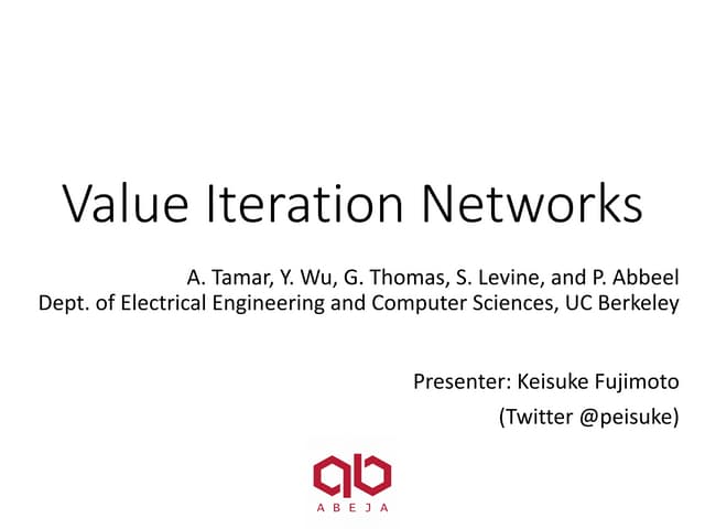 Value Iteration Networks Pdf Robotics Technology And Computing