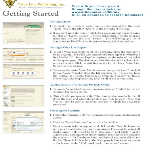 Value Line User Guide | PDF