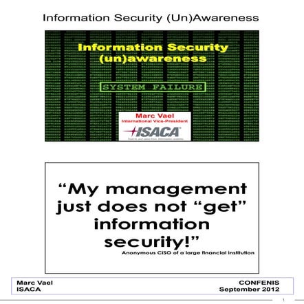 Information security (un)awareness by Marc Vael | PDF | IT and Internet ...