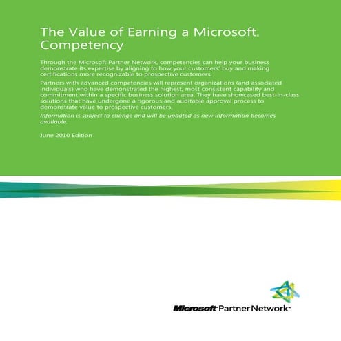Value Of Earning A Microsoft Competency Guide | PDF