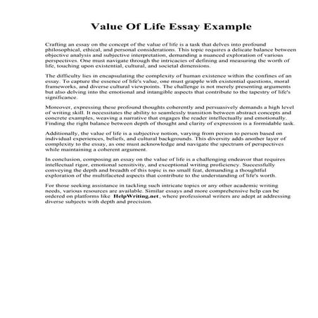 Value Of Life Essay Example.pdf