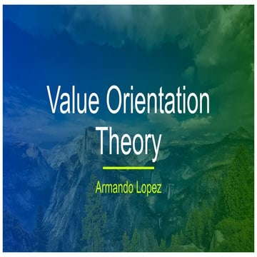 Value Orientation Theory - Kluckhohn | PPT