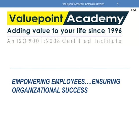 Valuepoint academy corporate presentation | PPT
