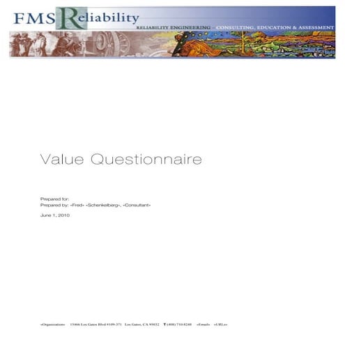 Value questionnaire | PDF