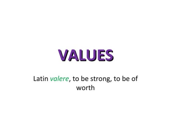 Types of values | PPT