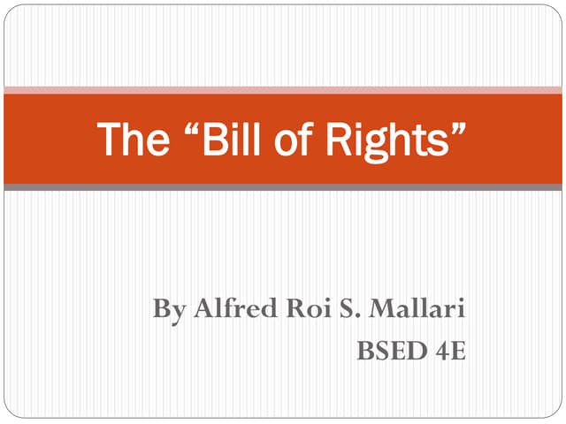 Summary Bill or RIGHTS Article 3 Section 1-22 | PDF
