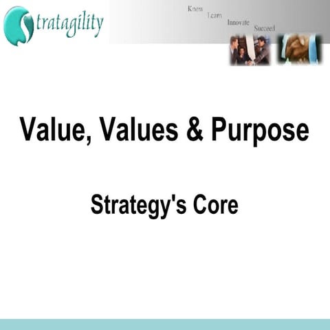 Values & Purpose - Strategys Core | PPT