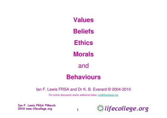 Moral values | PPTX | Mental Health | Diseases and Conditions