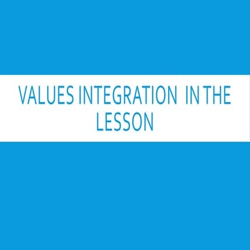 Values integration in the lesson junior | PPTX
