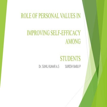 PERSONAL VALUES AND SELF-EFFICACY | PPT