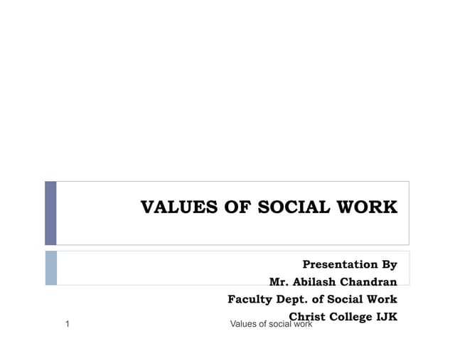 Social work values & ethics | PPTX