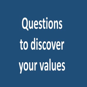 Questions to discover values | PPT