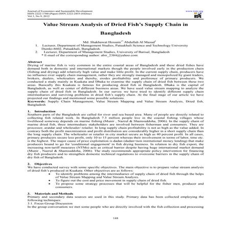 Value stream analysis of dried fish's supply chain in bangladesh | PDF
