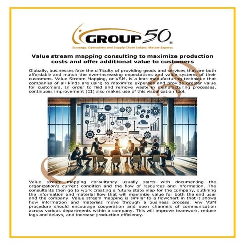 Value Stream Mapping Consulting With Group50 | PDF