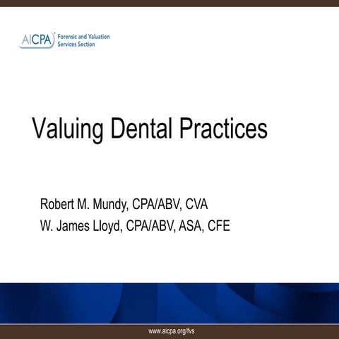 Valuation of Dental Practices | PPTX