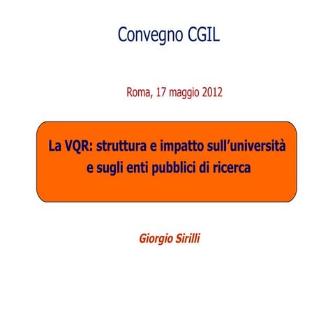 Seminario di Giorgio Sirilli | PPT