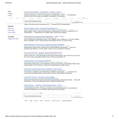 Valve maintenance ppt yahoo india search results | PDF