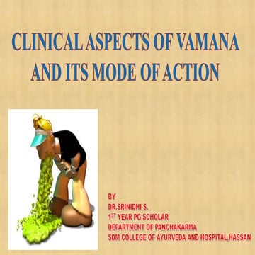 Clinical Aspects of Vamana & its mode of action | PPTX