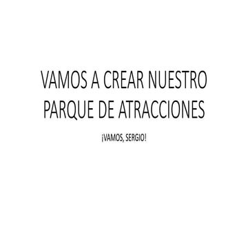 Actividad de planificación: "Vamos a crear nuestro parque de ...