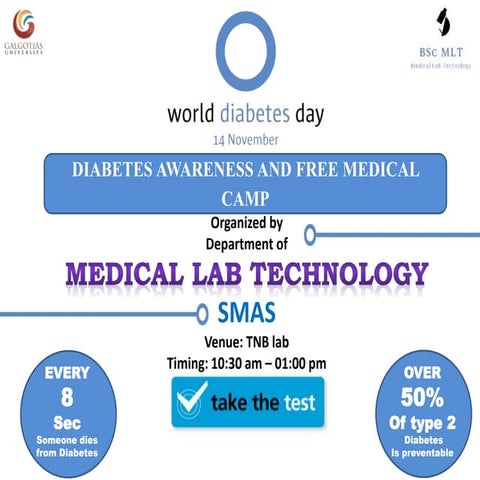 World Diabetes day awareness powerpoint for Department of medical lab ...