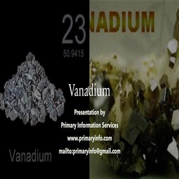 Vanadium : Trade Technology Projects Information | PPT