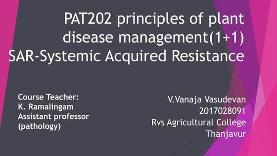 Systemic acquired Resistance | PPTX | Gardening | Home & Garden