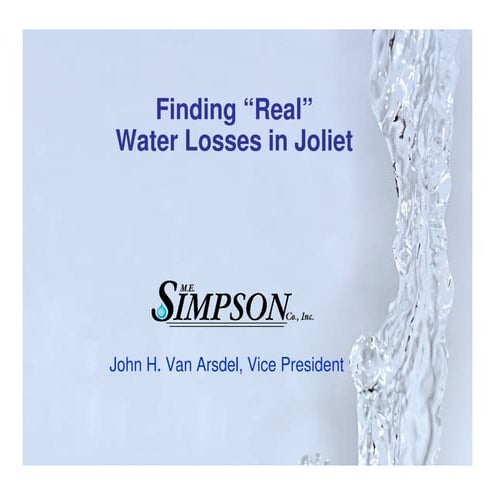 Finding “Real” Water Losses in Joliet | PDF