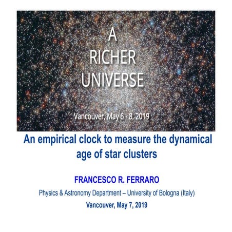 Francesco R. Ferraro: An Empirical Clock to Measure the Dynamical Age ...