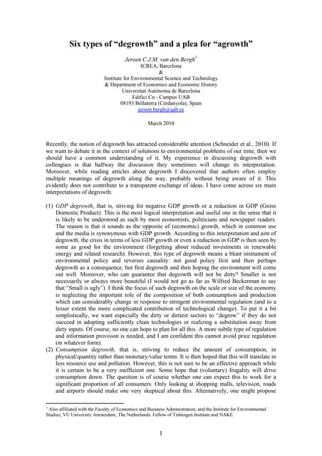 Degrowth; what is it about, how do we acheive it | PDF