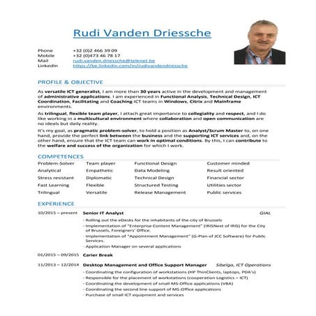 Resume Rudi Vanden Driessche | PDF