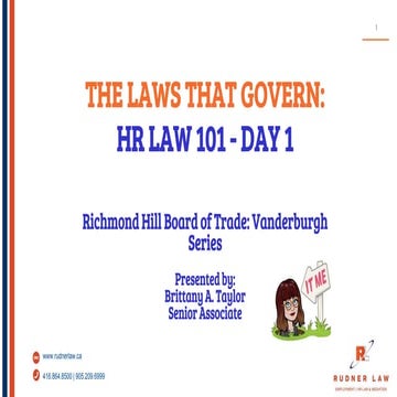 The Laws That Govern: HR Law 101 | PPTX | Careers
