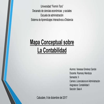 Mapa Conceptual sobre La Contabilidad | PPTX